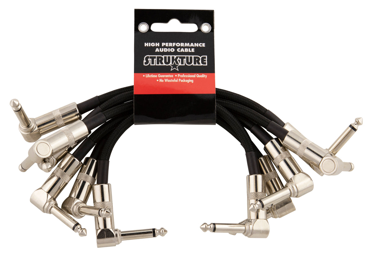 Strukture 6 inch Patch Cable 6pk, Black